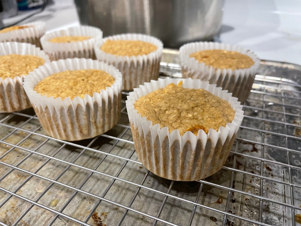 Peanut Butter Banana & Walnut Oat Muffins - Baking Breakfast with nerds